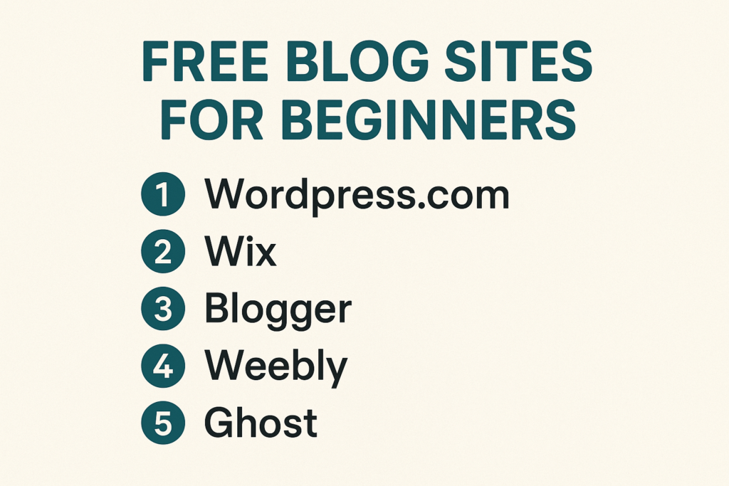 Top 7 Free Blog Sites for New Bloggers in 2025 | Blogerhub